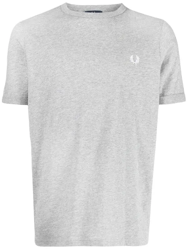 Fred Perry Ringer Logo-embroidered T-shirt - Grey