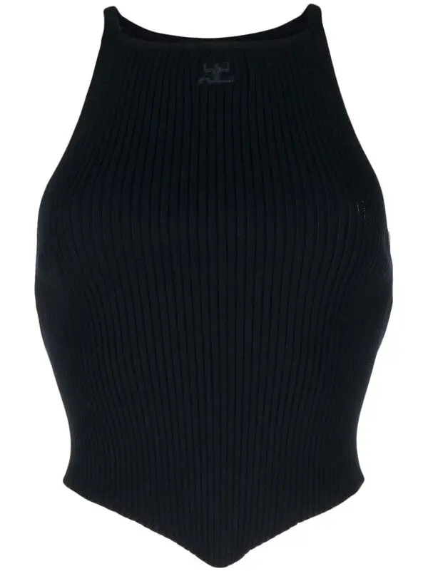 COURREGES Pointy Rib-knit Tank Top
