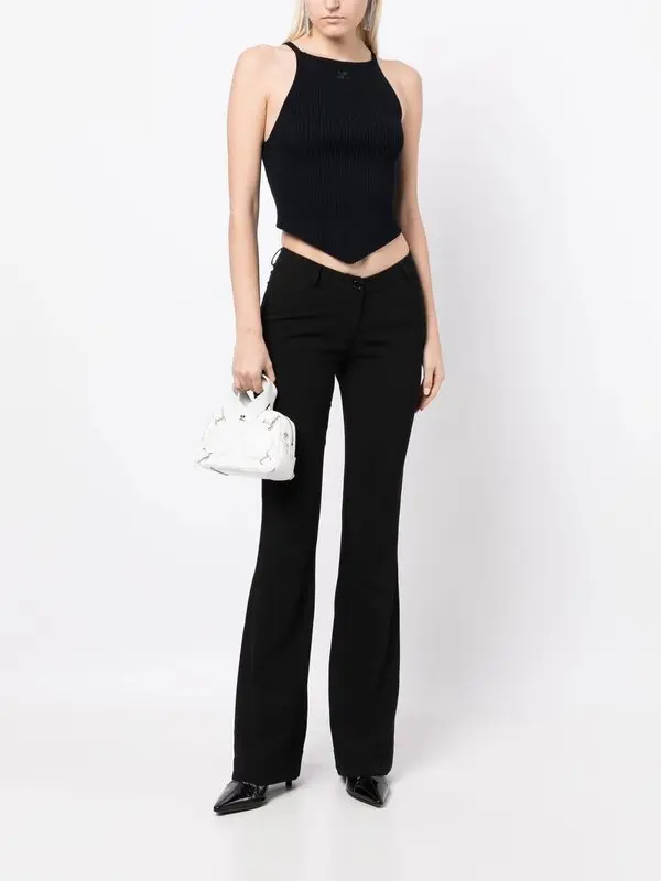 COURREGES Pointy Rib-knit Tank Top