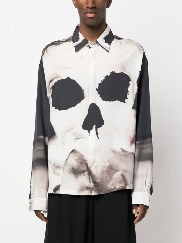 424 Skull-print Long-sleeve Shirt