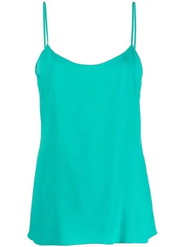 Alberta Ferretti Sleeveless Satin Effect Camisole Top - Green