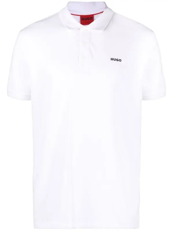 Hugo Chest Logo-print Polo Shirt - White