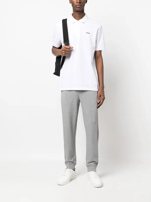 Hugo Chest Logo-print Polo Shirt - White