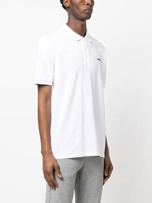 Hugo Chest Logo-print Polo Shirt - White