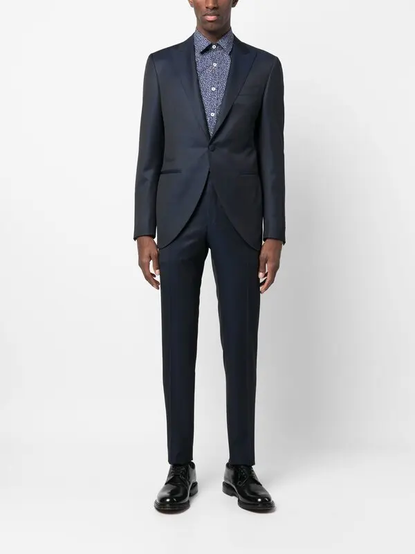 Canali Floral-pattern Print Classical Shirt