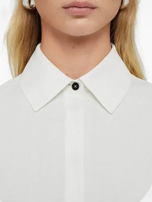 JIL SANDER Linen Long-sleeve Shirt Dress - White