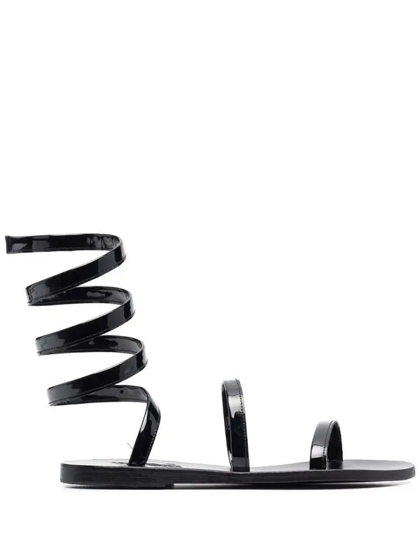 ANCIENT GREEK SANDALS Ofis Wraparound-ankle Sandals - Black