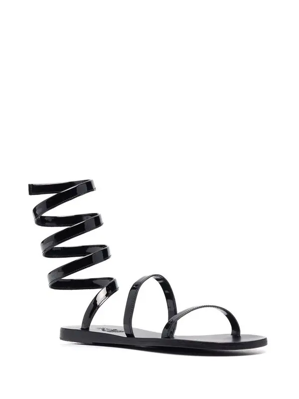 ANCIENT GREEK SANDALS Ofis Wraparound-ankle Sandals - Black