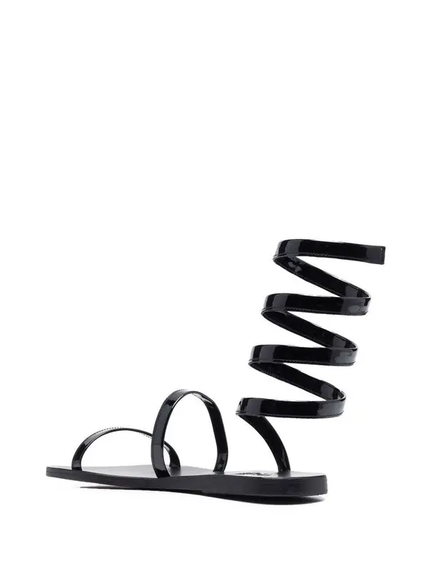 ANCIENT GREEK SANDALS Ofis Wraparound-ankle Sandals - Black