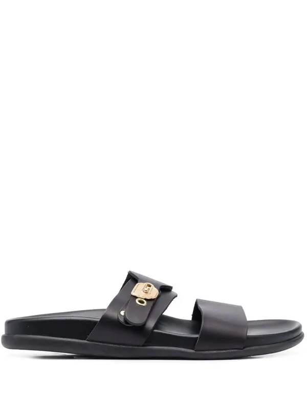 ANCIENT GREEK SANDALS Latria Double-strap Sandals - Black