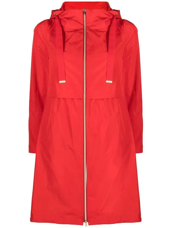 Herno Techno Taffeta Drawstring-hood Parka - Red