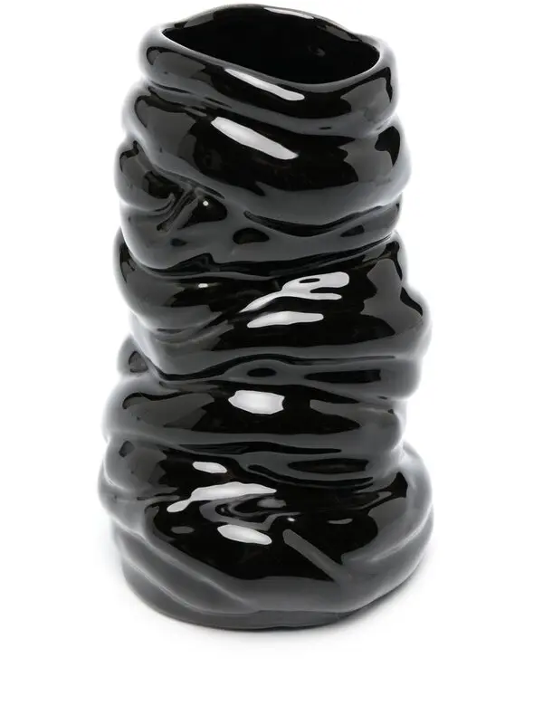 Completedworks Ridged Asymmetric Small Vase - Black