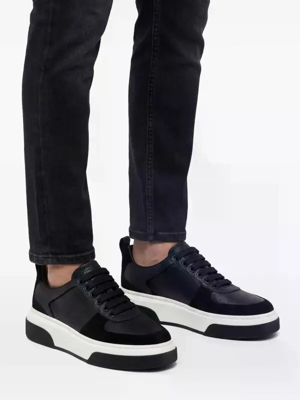 FERRAGAMO Gancini Two-tone Sneakers - Black