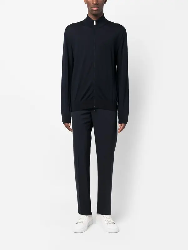 Zegna Fine Knit Wool Zip-up Cardigan