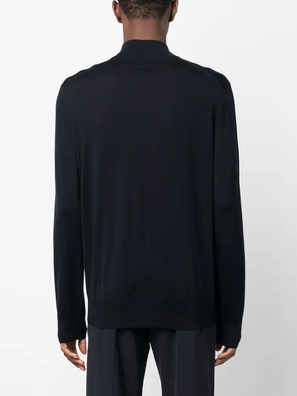 Zegna Fine Knit Wool Zip-up Cardigan