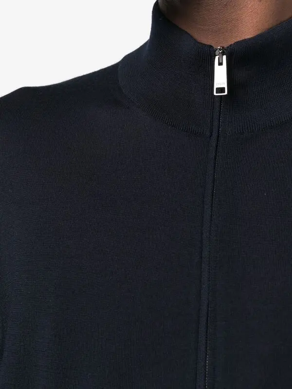 Zegna Fine Knit Wool Zip-up Cardigan