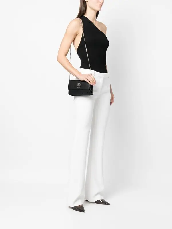 Philipp Plein Crocodile-embossed Clutch - Black