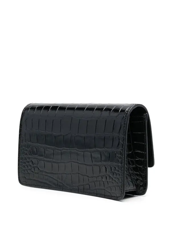 Philipp Plein Crocodile-embossed Clutch - Black