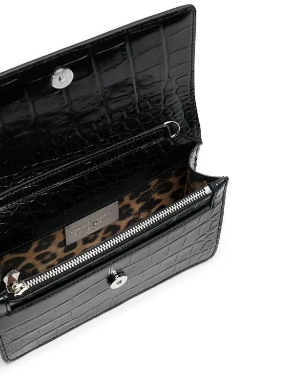 Philipp Plein Crocodile-embossed Clutch - Black