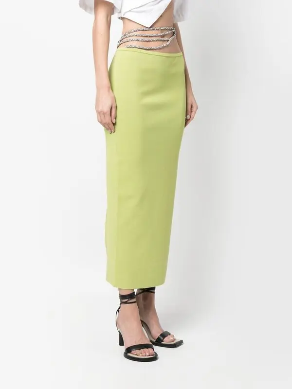 Christopher Esber Crystal-embellished Strap Detail Skirt - Green