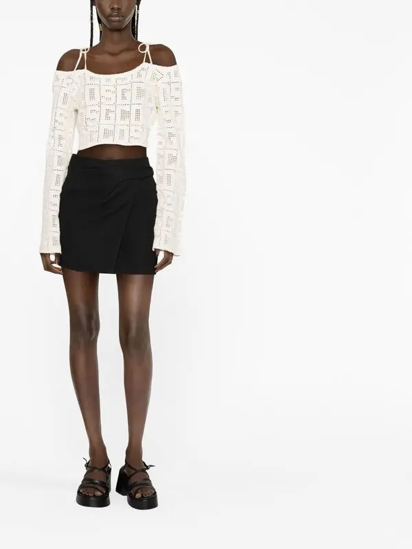 Gcds Crochet-knit Logo Crop Top