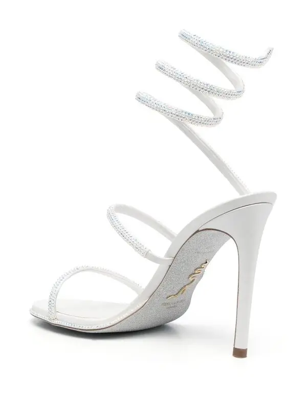 Rene Caovilla Crystal-embellished Leather Sandals - Neutrals