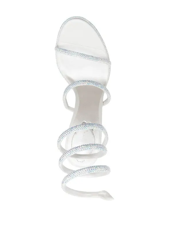 Rene Caovilla Crystal-embellished Leather Sandals - Neutrals