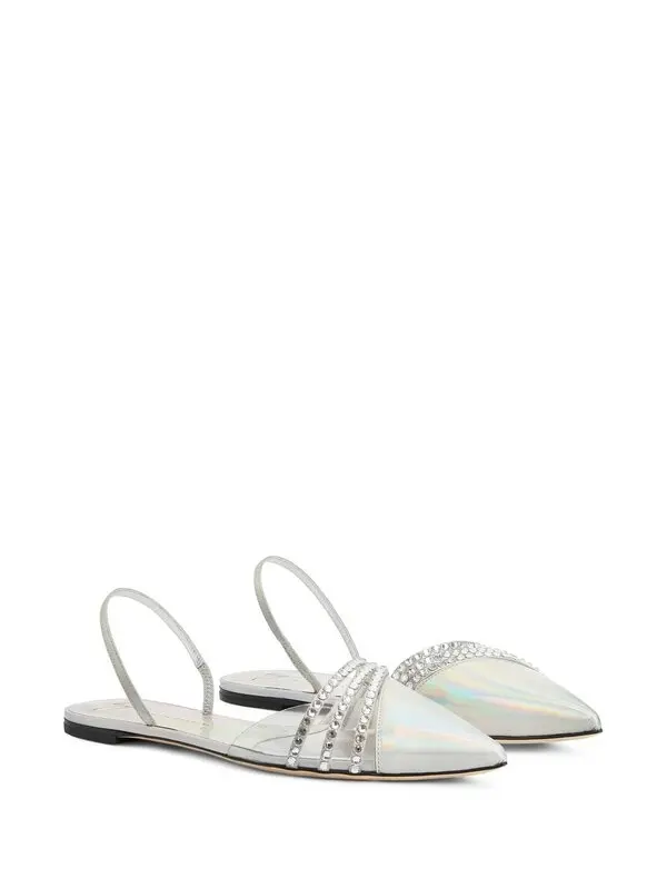 GIUSEPPE ZANOTTI Claralie Slingback Sandals - Silver