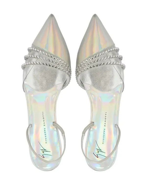 GIUSEPPE ZANOTTI Claralie Slingback Sandals - Silver