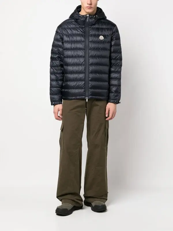 Moncler Agout Logo-patch Puffer Jacket - Blue