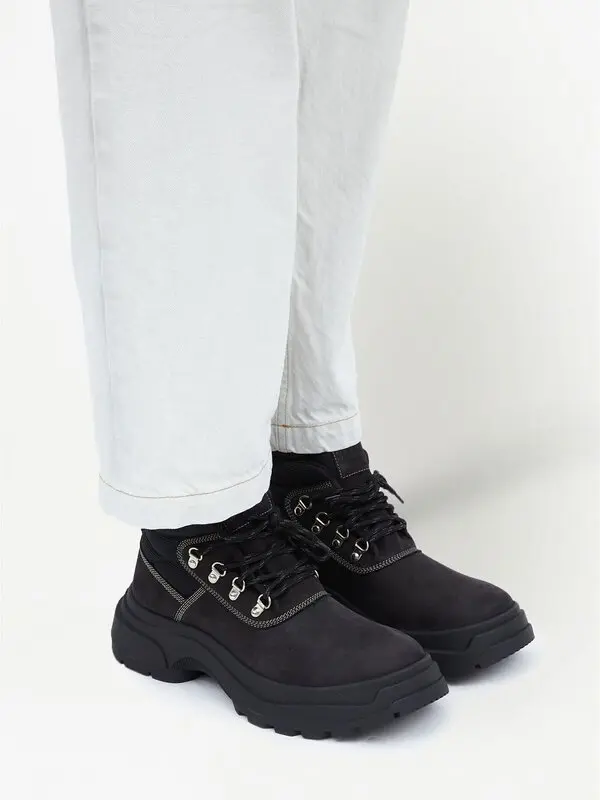 Maison Margiela Alex Leather Hiking Boots In Black - 62% Off