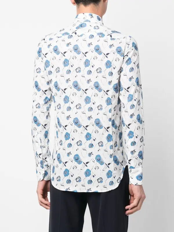 Canali Floral Print Classic Shirt