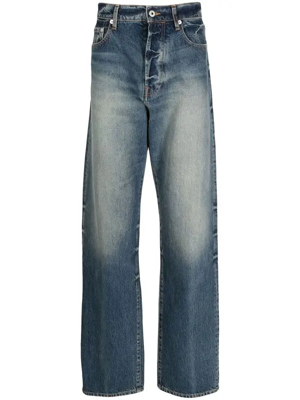 Kenzo Stonewashed Straight-leg Jeans
