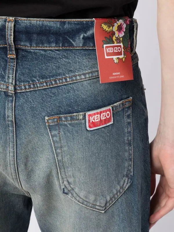 Kenzo Stonewashed Straight-leg Jeans