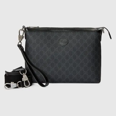 Gucci Messenger Bag With Interlocking G - Black Supreme