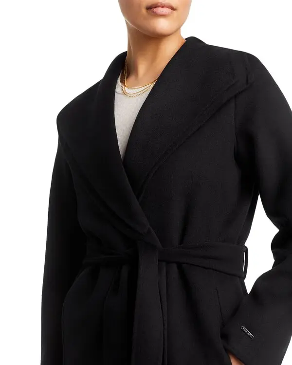 Tahari Elliot Belted Wrap Coat - Black