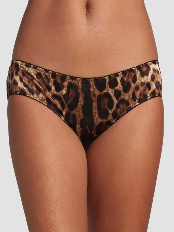 Dolce & Gabbana Leopard Silk Hipster Brief