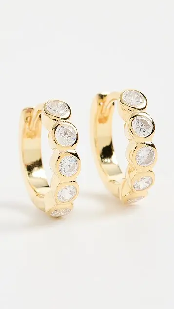 ADINA EDEN Bezel Huggie Earrings