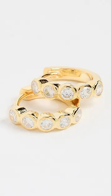 ADINA EDEN Bezel Huggie Earrings