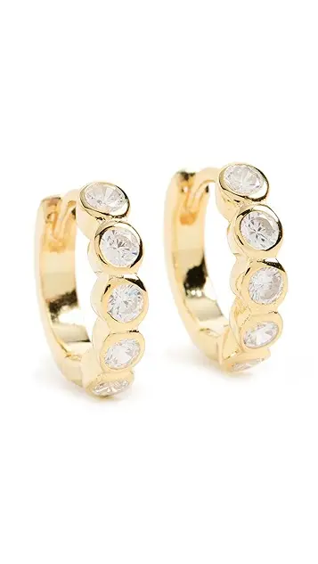 ADINA EDEN Bezel Huggie Earrings