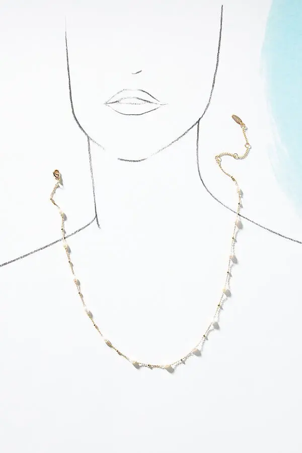 Anthropologie Mini Pearl Chain Necklace