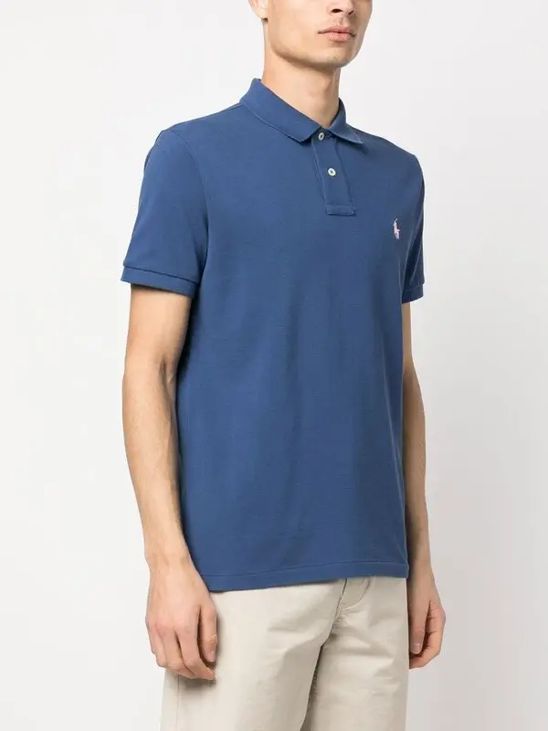Polo Ralph Lauren Logo-embroidered Short-sleeved Polo Shirt - Blue