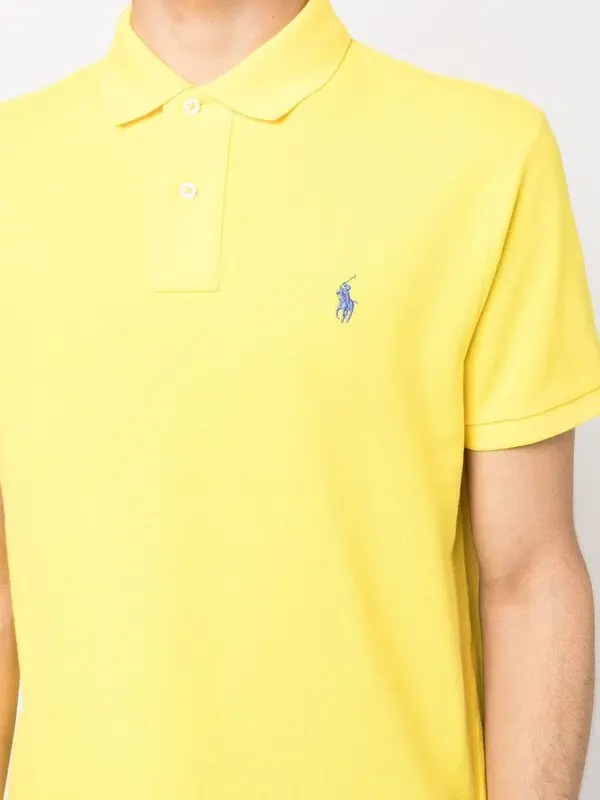Polo Ralph Lauren Logo Embroidered Short Sleeve Polo Shirt - Yellow