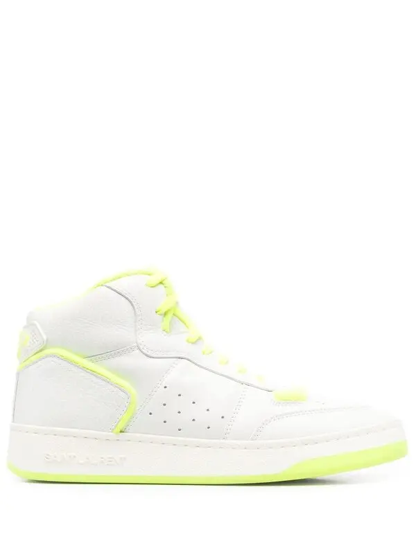 Saint Laurent Two-tone High-top Sneakers - White