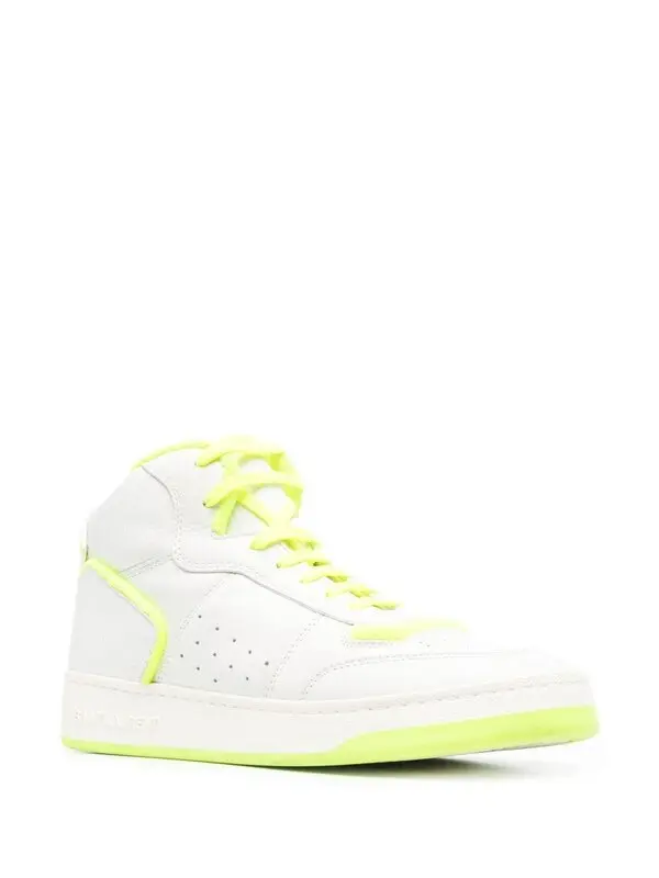Saint Laurent Two-tone High-top Sneakers - White