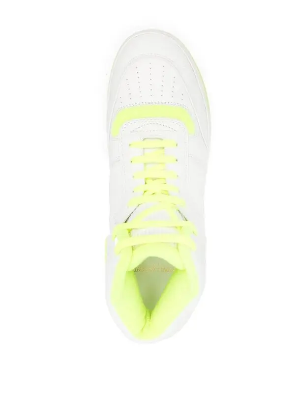 Saint Laurent Two-tone High-top Sneakers - White