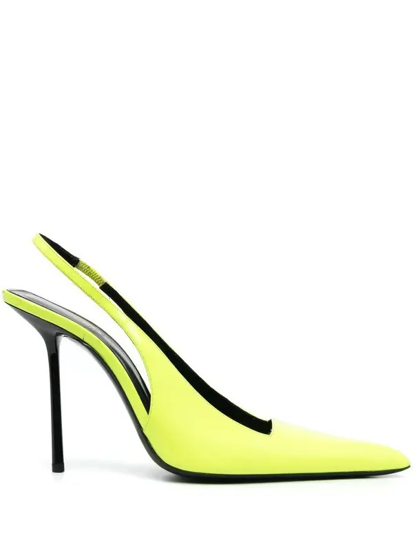 Saint Laurent Kiss 115mm Slingback Pumps - Green