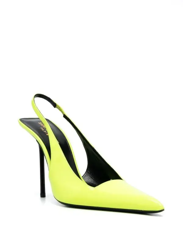 Saint Laurent Kiss 115mm Slingback Pumps - Green