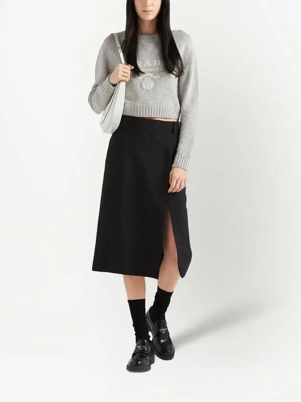 Prada Wool And Cashmere Crew Neck Sweater