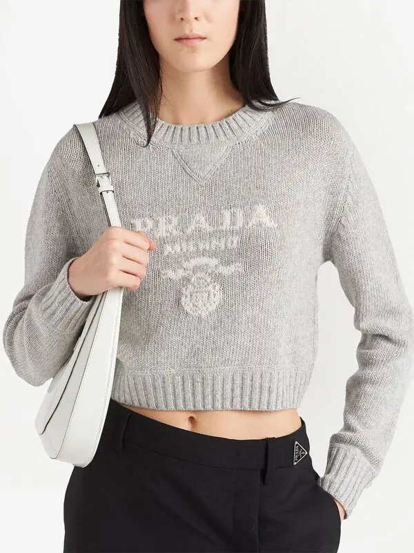 Prada Wool And Cashmere Crew Neck Sweater